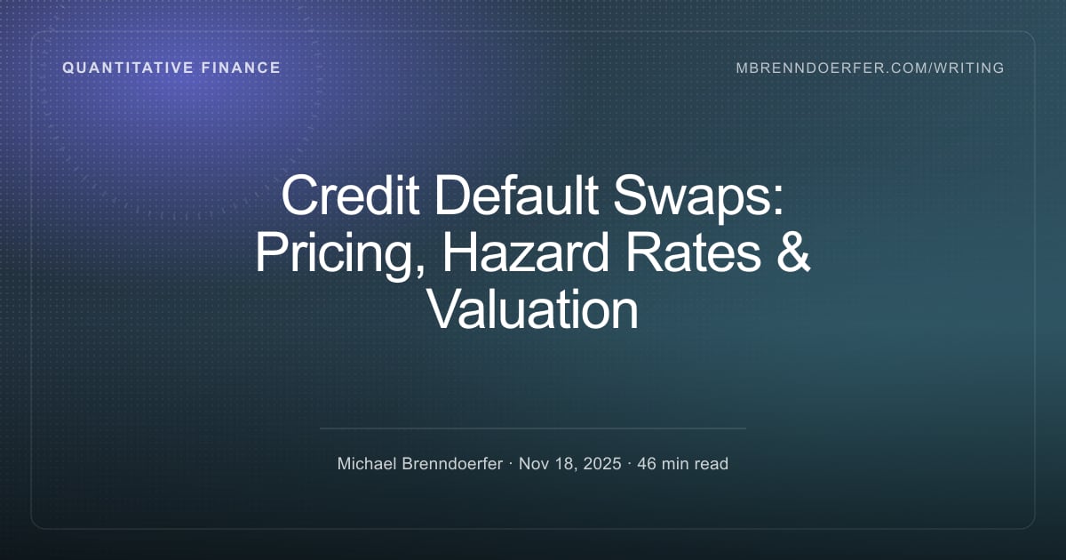Worked Example: Pricing a 5-Year CDS — Credit Default Swaps: Pricing ...